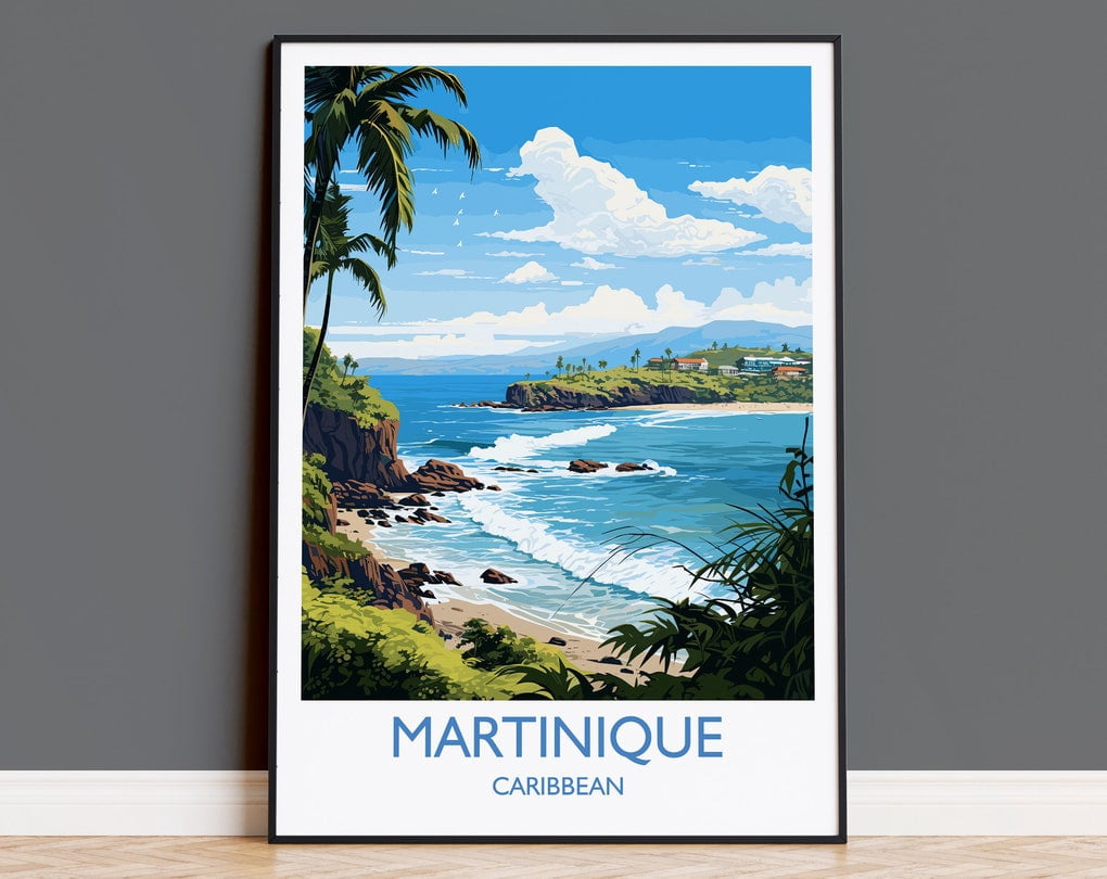 DOPAPRINT Martinique Travel Print Wall Art, Travel Poster Of Martinique ...