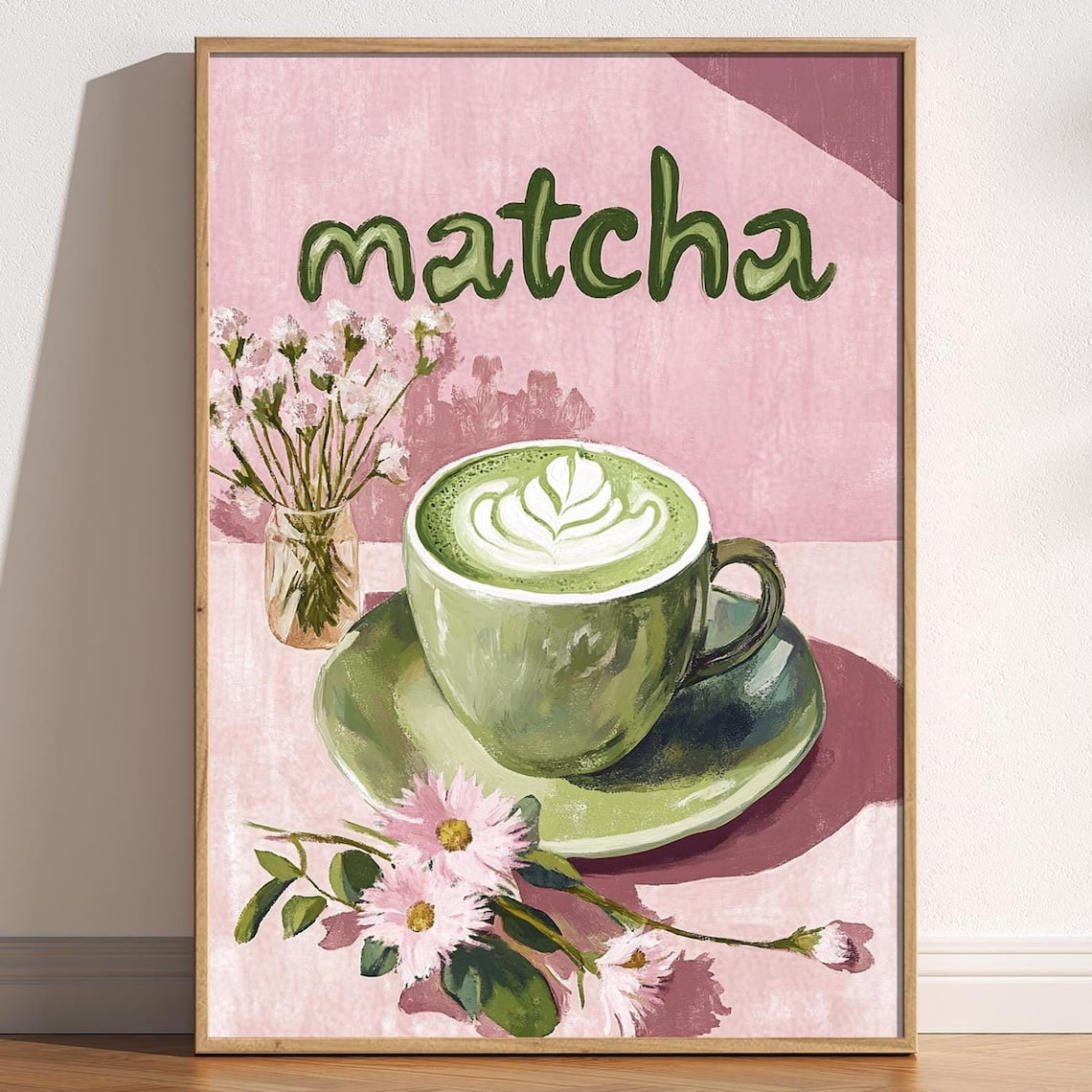DOPAPRINT Matcha Latte Print, Painted Matcha Poster, Trendy Kitchen ...