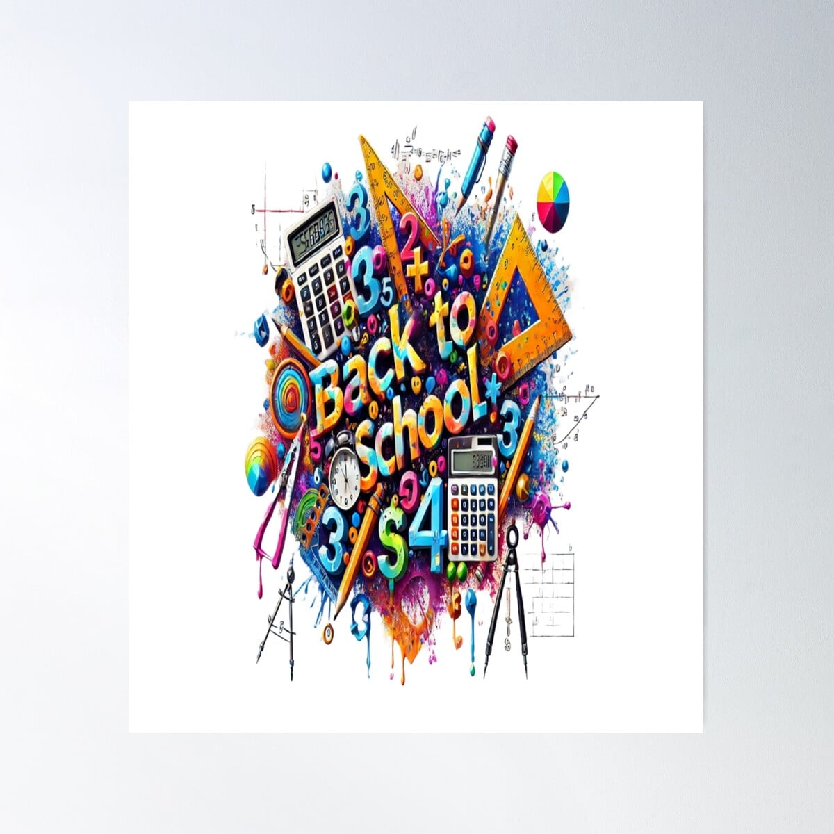 DOPAPRINT Mathematical Splash: Back To School Poster Wall Art, Bedroom ...