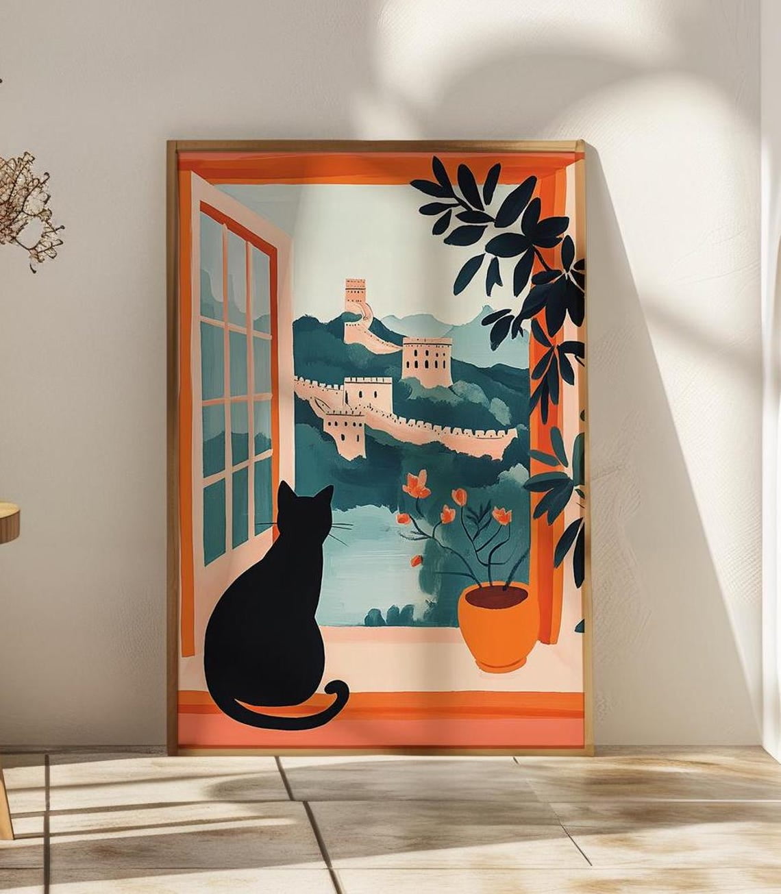 DOPAPRINT Matisse Cat Open Window Art Print, Henri Matisse Inspired ...