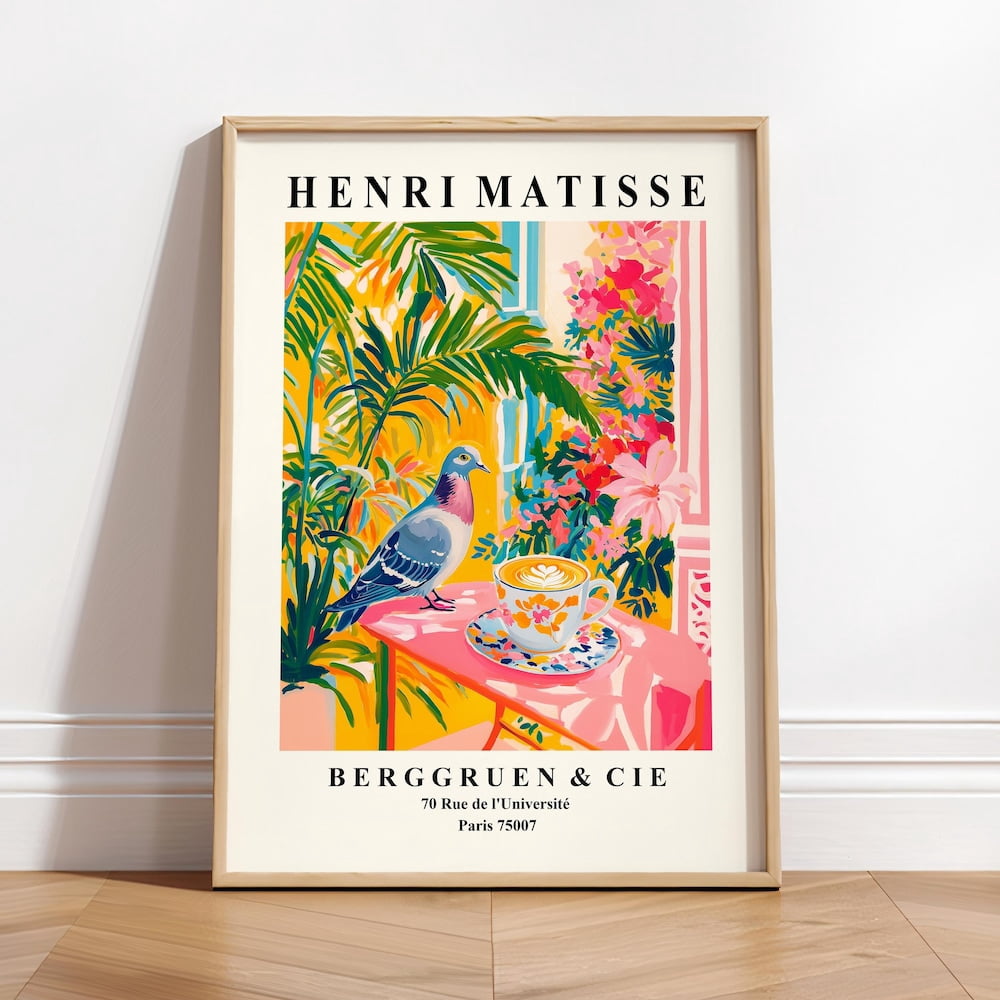 DOPAPRINT Matisse Pigeon Art Print, Coffee Poster, Funny Bird Wall Art ...