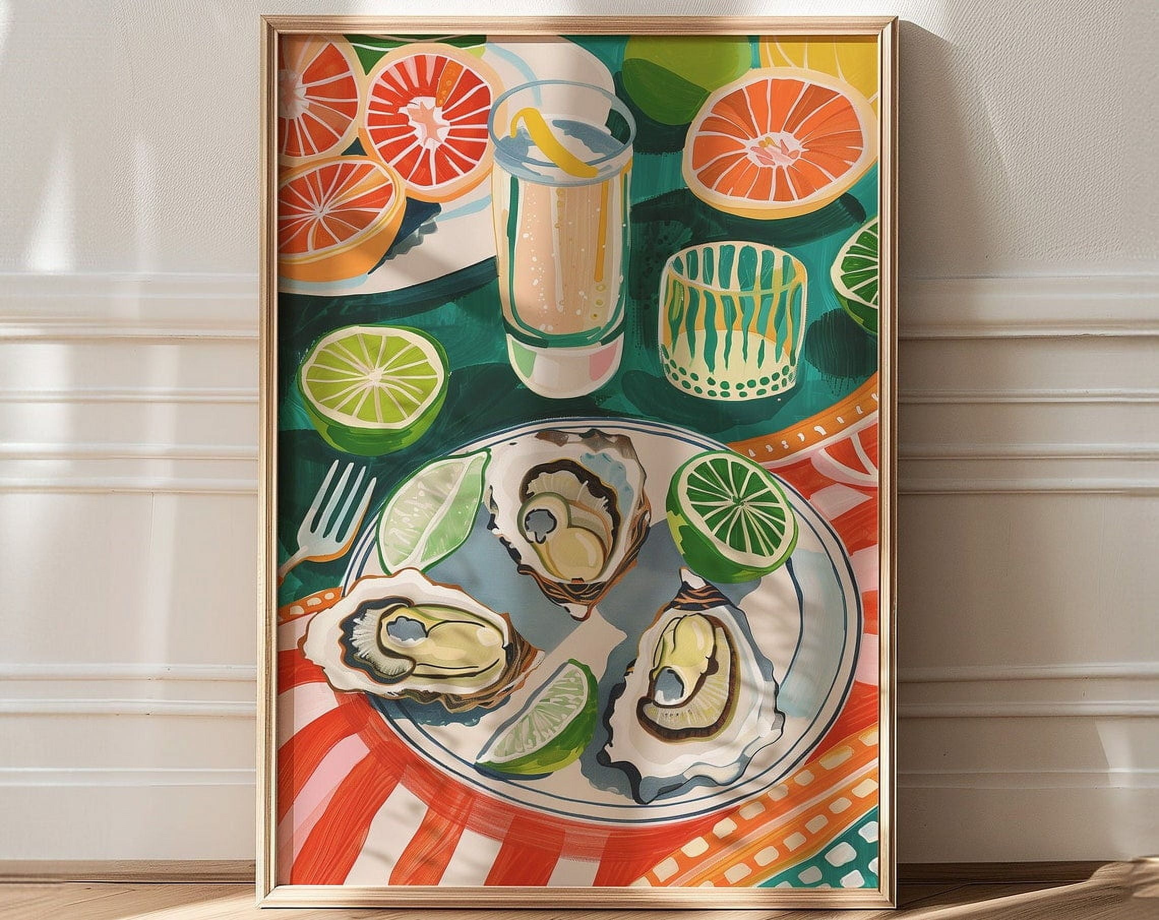 DOPAPRINT Maximalist Kitchen Decor, Oysters Poster, Brunch Club Print ...