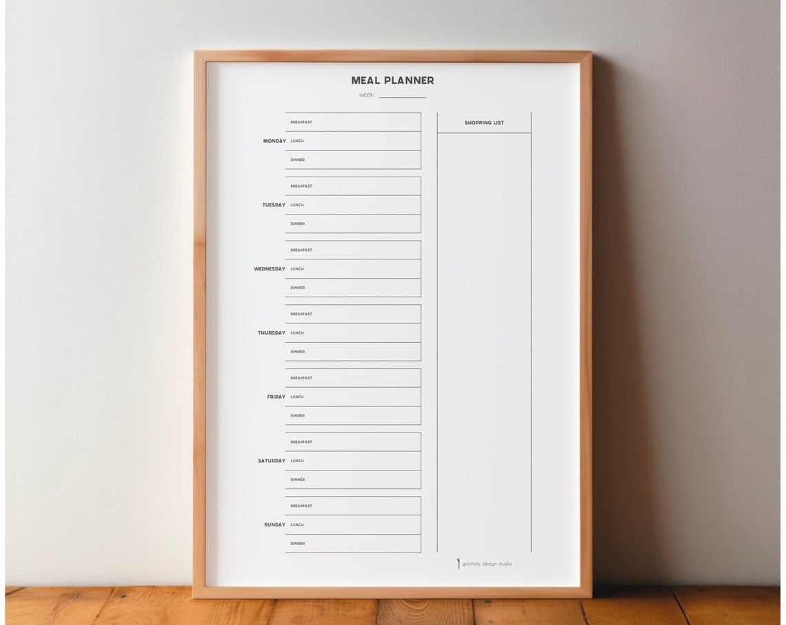 DOPAPRINT Meal Planner, Meal Plan Weekly Plan - Kitchen, Decoration ...