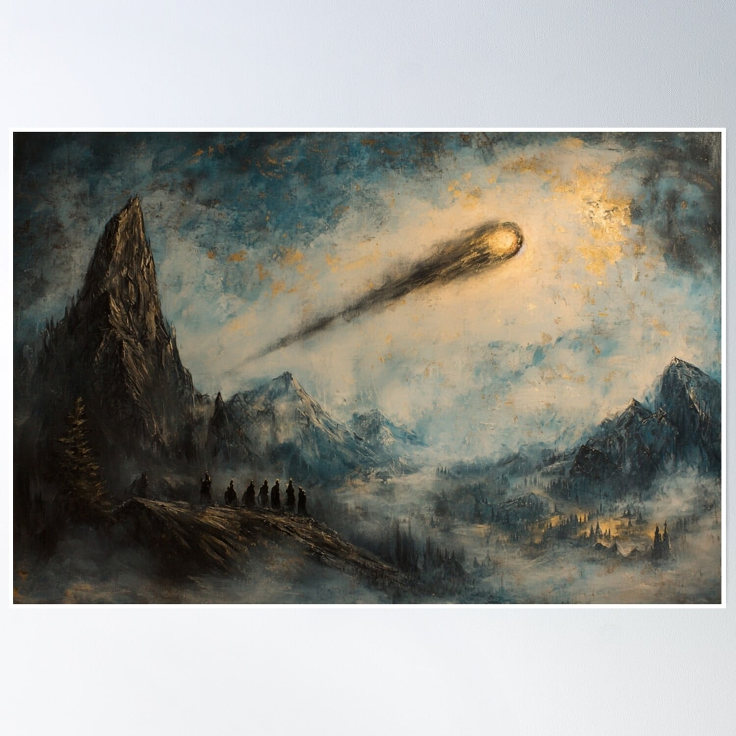 DOPAPRINT Medieval Art - Dark Ages Comet And Cult Painting Poster Wall ...