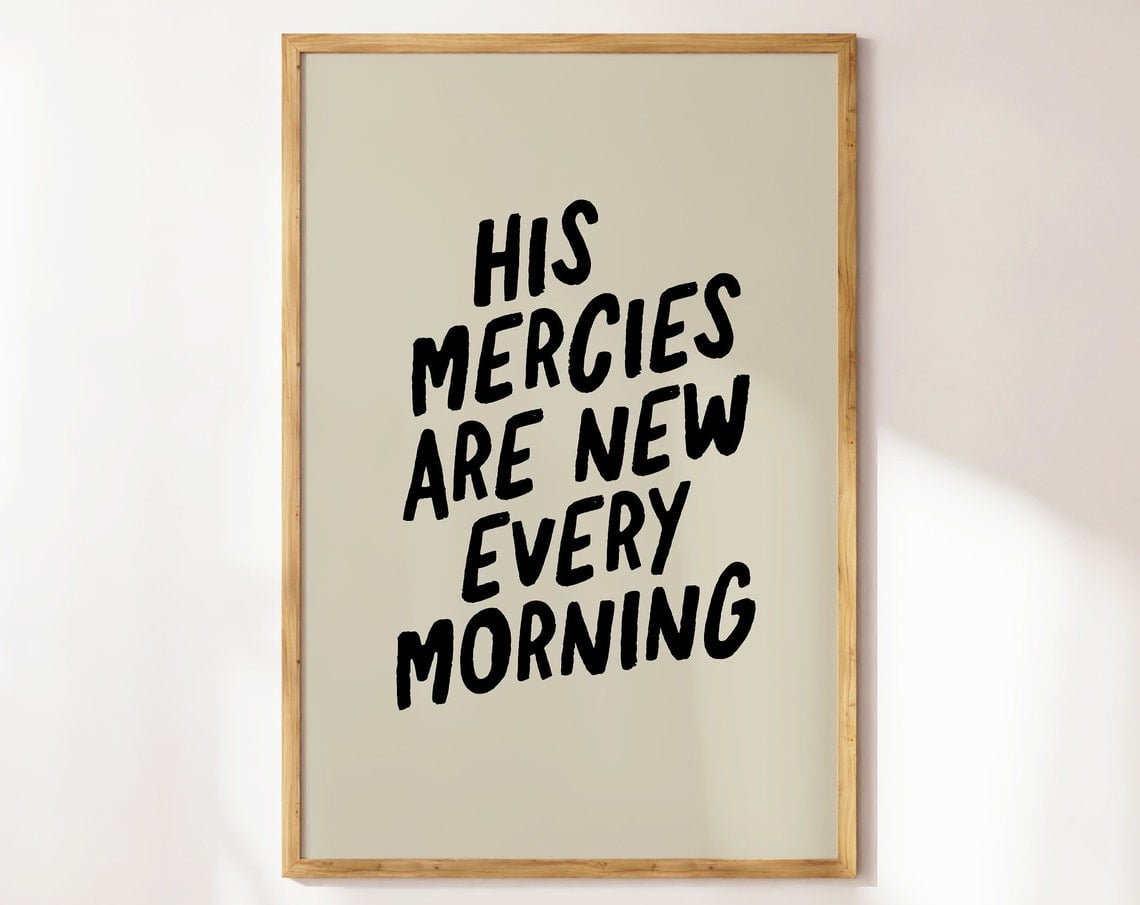 DOPAPRINT His Mercies Are New Every Morning Christian Wall Art ...