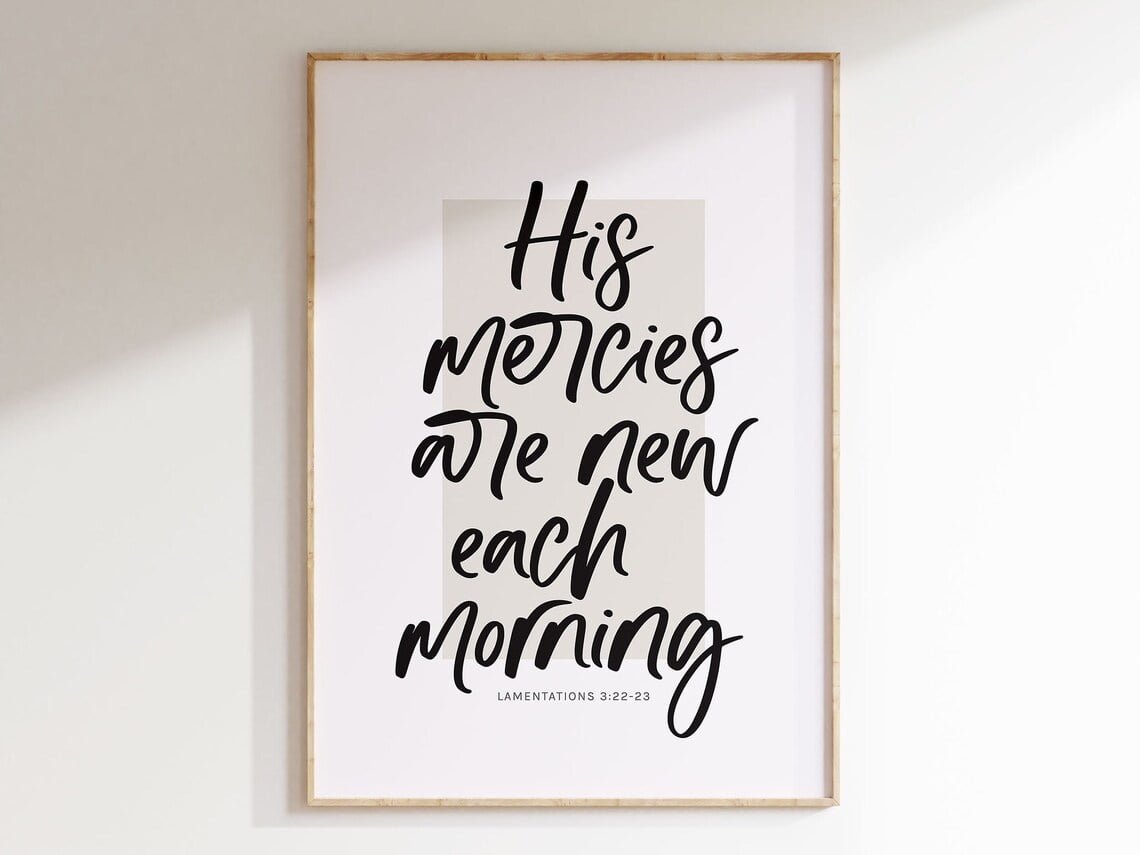 DOPAPRINT His Mercies Are New Every Morning Handwritten Bible Verse ...