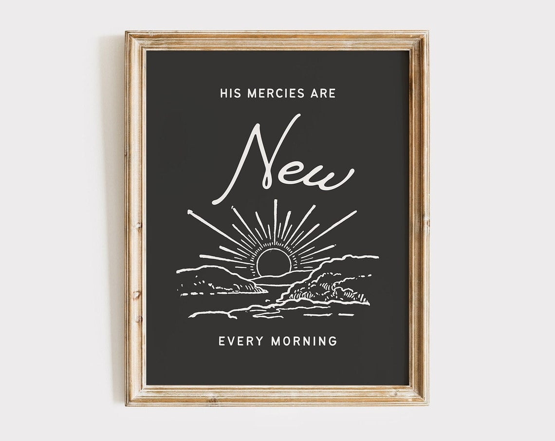 DOPAPRINT His Mercies Are New Every Morning Minimalist Christian Wall ...