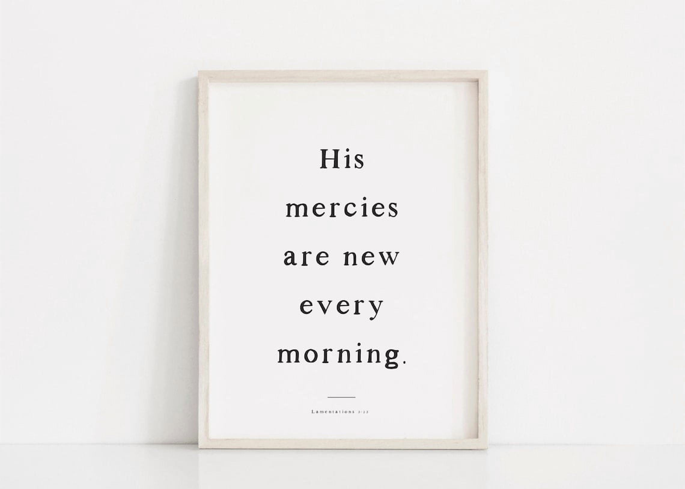 DOPAPRINT His Mercies Are New Every Morning, Scripture Wall Art ...