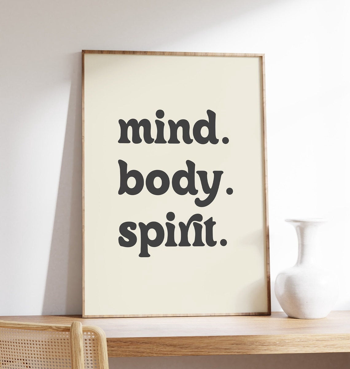 DOPAPRINT Mind Body Spirit Print, Trendy Retro Wall Art, Motivational ...