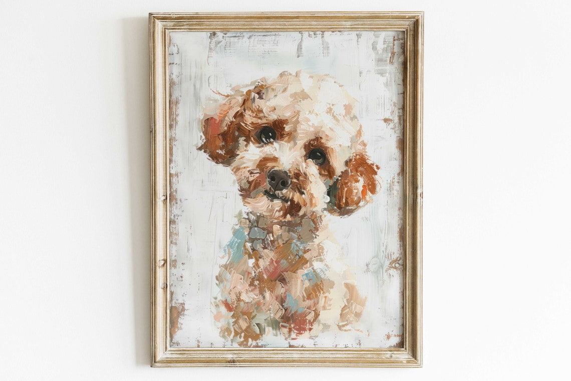 DOPAPRINT Miniature Poodle Print, Mini-Poodle Art, Poodle Portrait, Dog ...