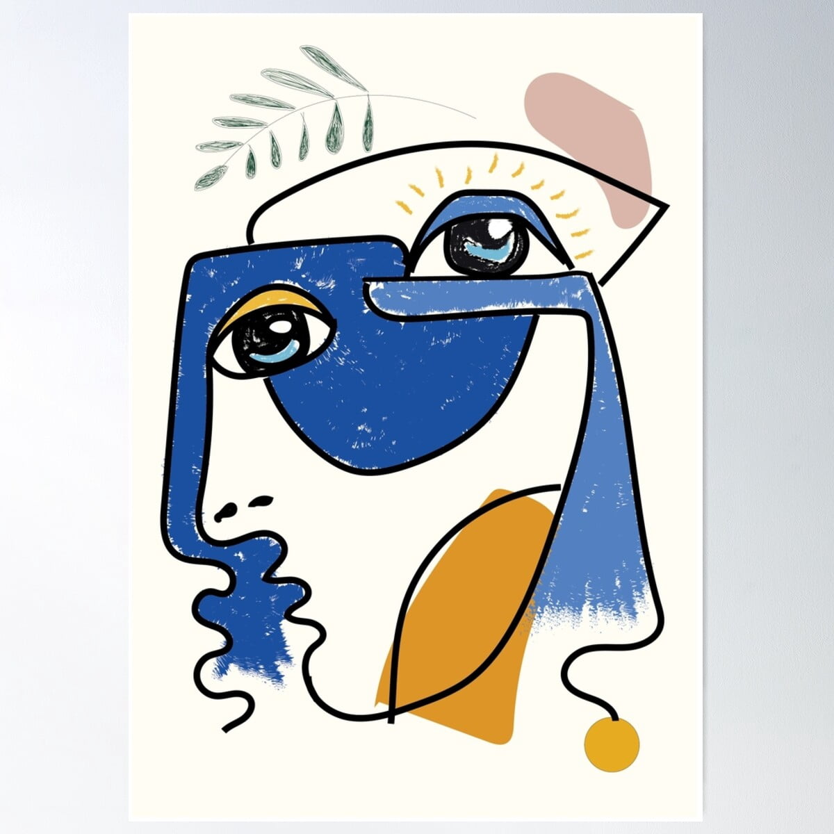 DOPAPRINT Minimal / Cute Face Poster Wall Art, Modern Wall Decor NO ...