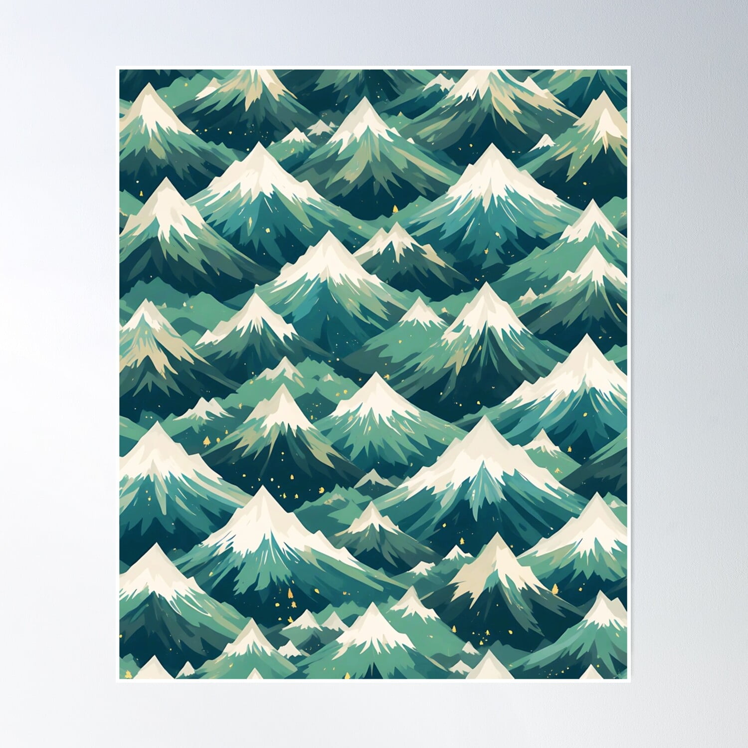 DOPAPRINT Minimal Mountain Pattern Seamless Repeating Nature Motif Poster Wall Art, Modern Wall ...