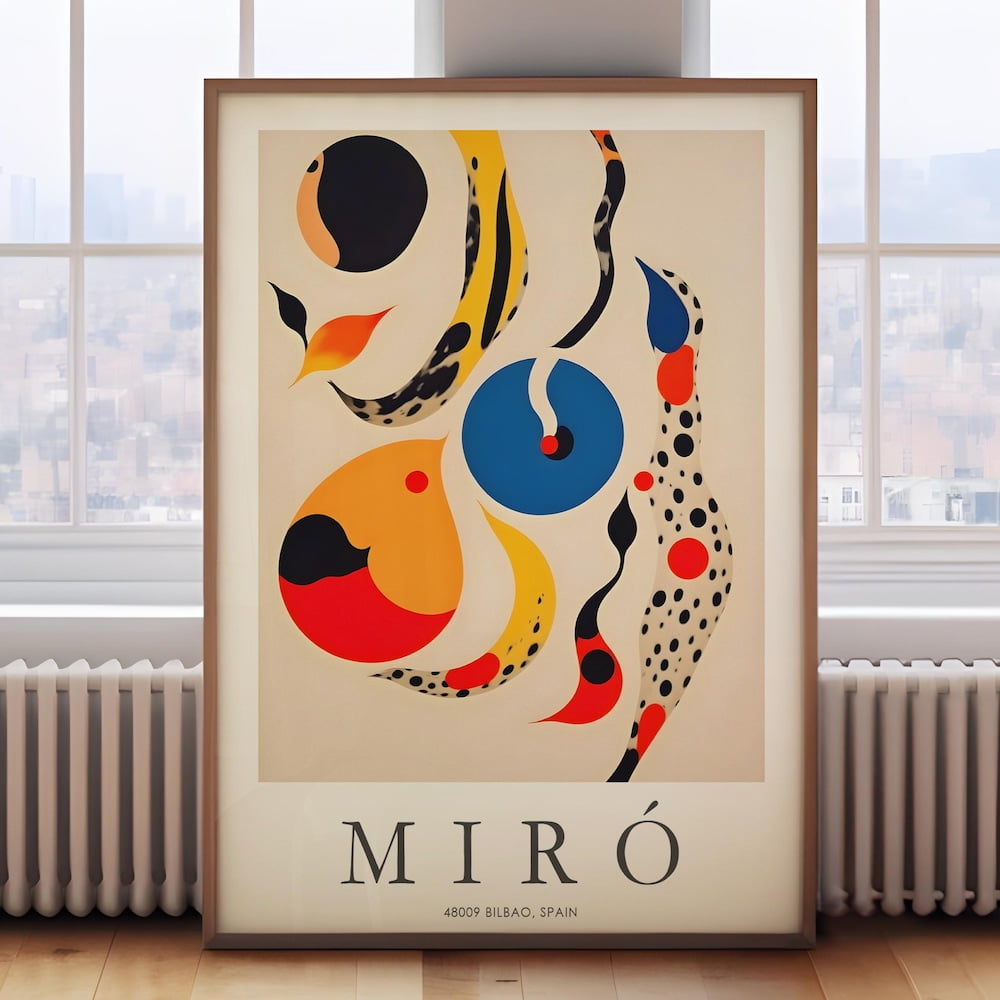 DOPAPRINT Miro painting, abstract art print, bold colourful wall art, museum exhibition print ...