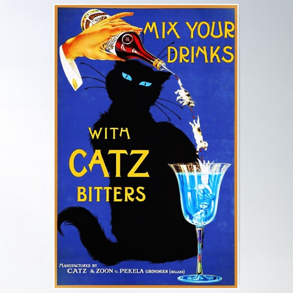 DOPAPRINT Mix Your Drinks With Catz Bitters Vintage Food & Alcoholic ...