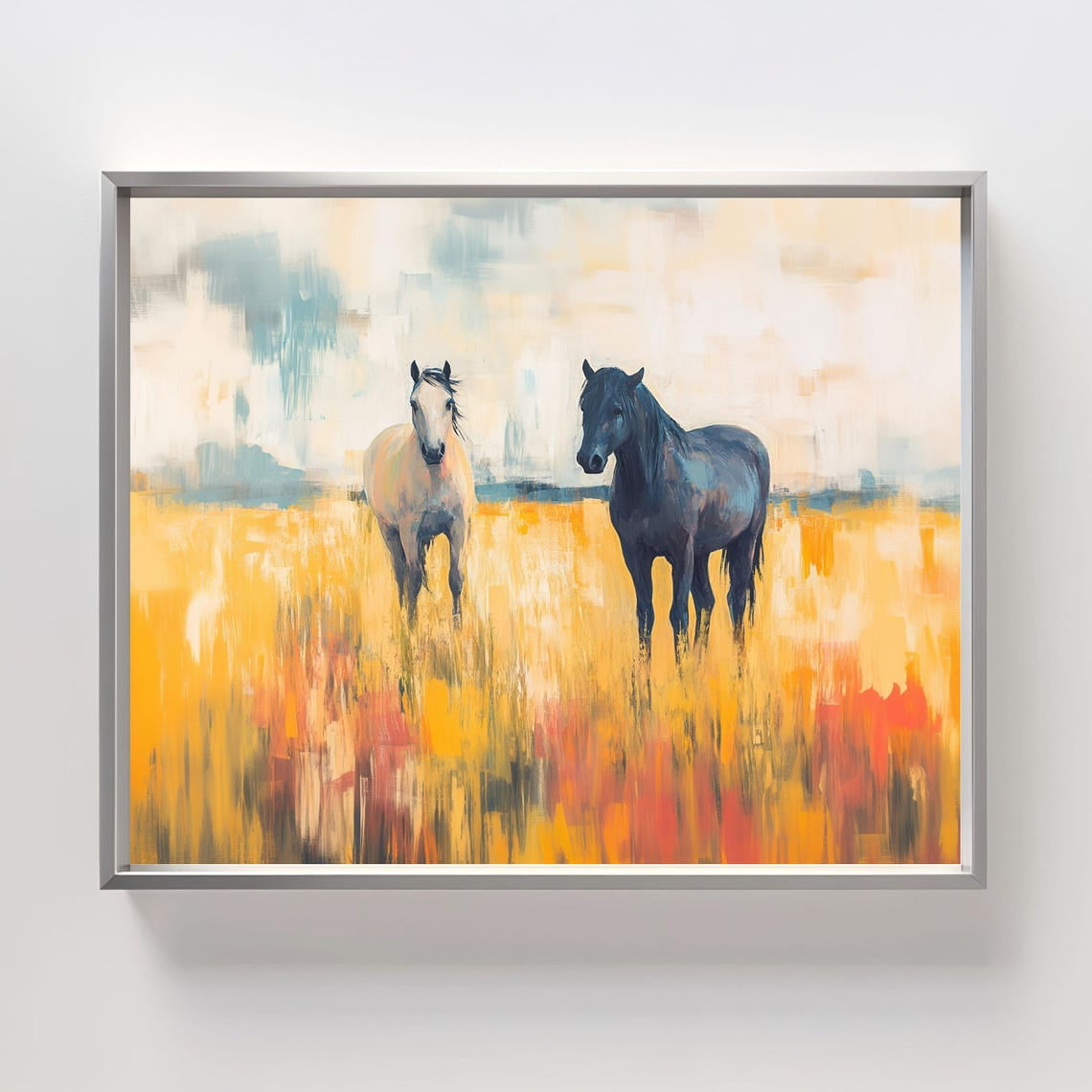 DOPAPRINT Modern Western Art, Rustic Ranch Horse , Wild Horses Large ...