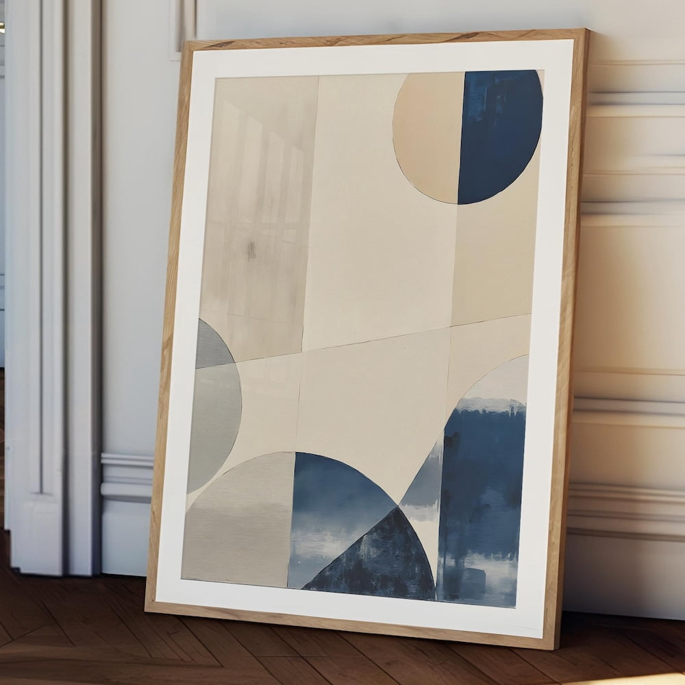 DOPAPRINT Modern neutral wall art, neutral abstract art, navy abstract ...