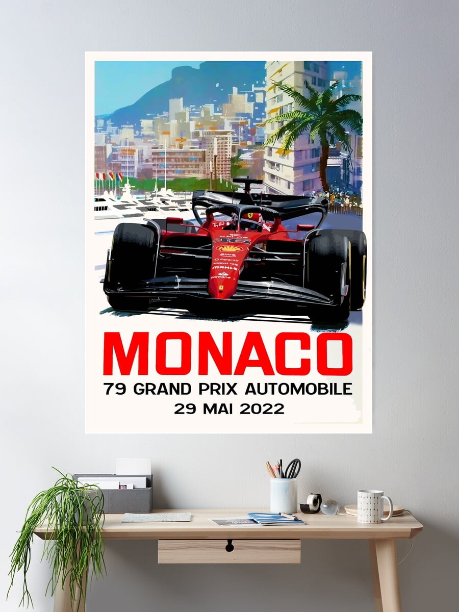 DOPAPRINT Monaco Gp 2022 Charles Leclerc Poster Wall Art, Modern Wall ...