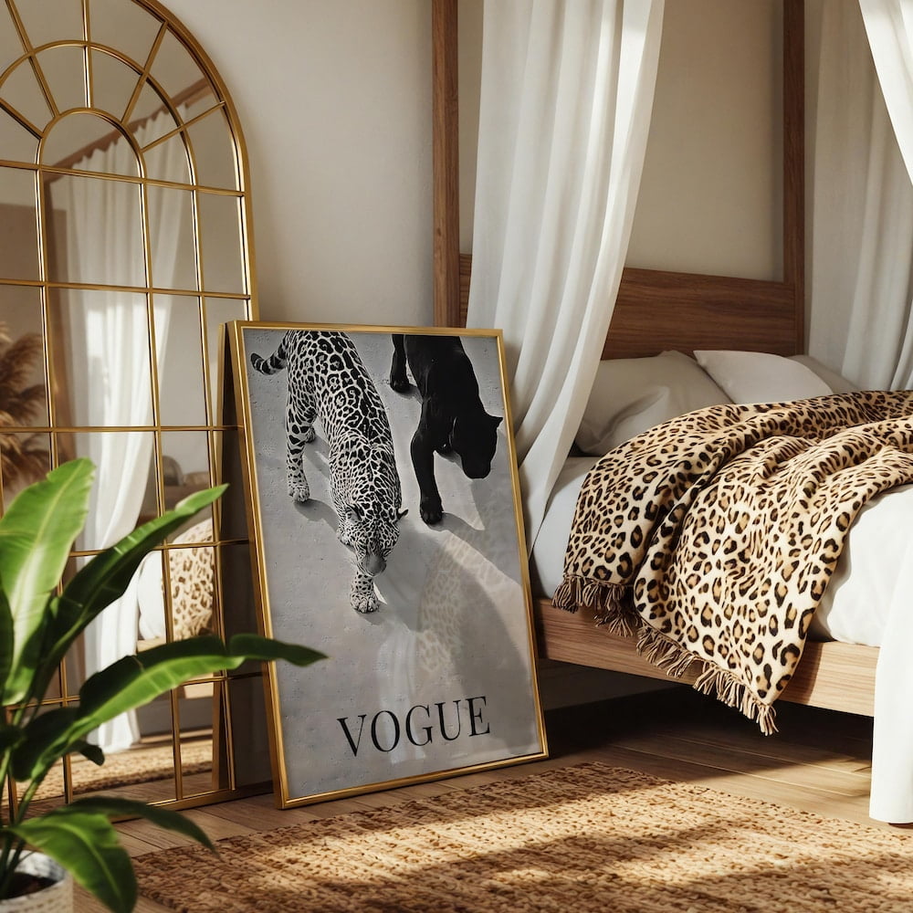 DOPAPRINT Monochrome Leo.Pard Vogue Wall Art Black And White Leo.Pard ...