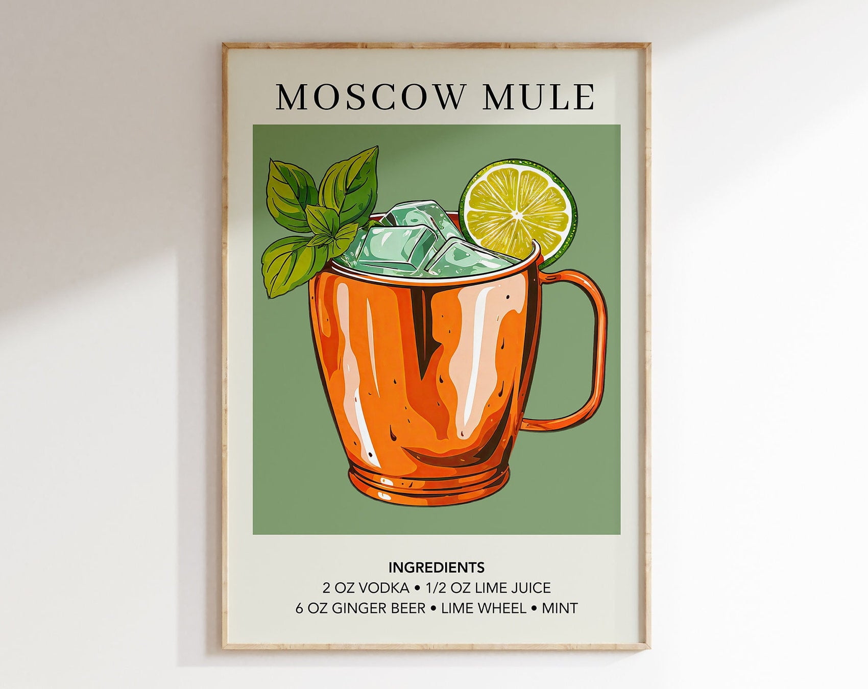 DOPAPRINT Moscow Mule Art Print | Bar Cart Decor Cocktail Poster ...