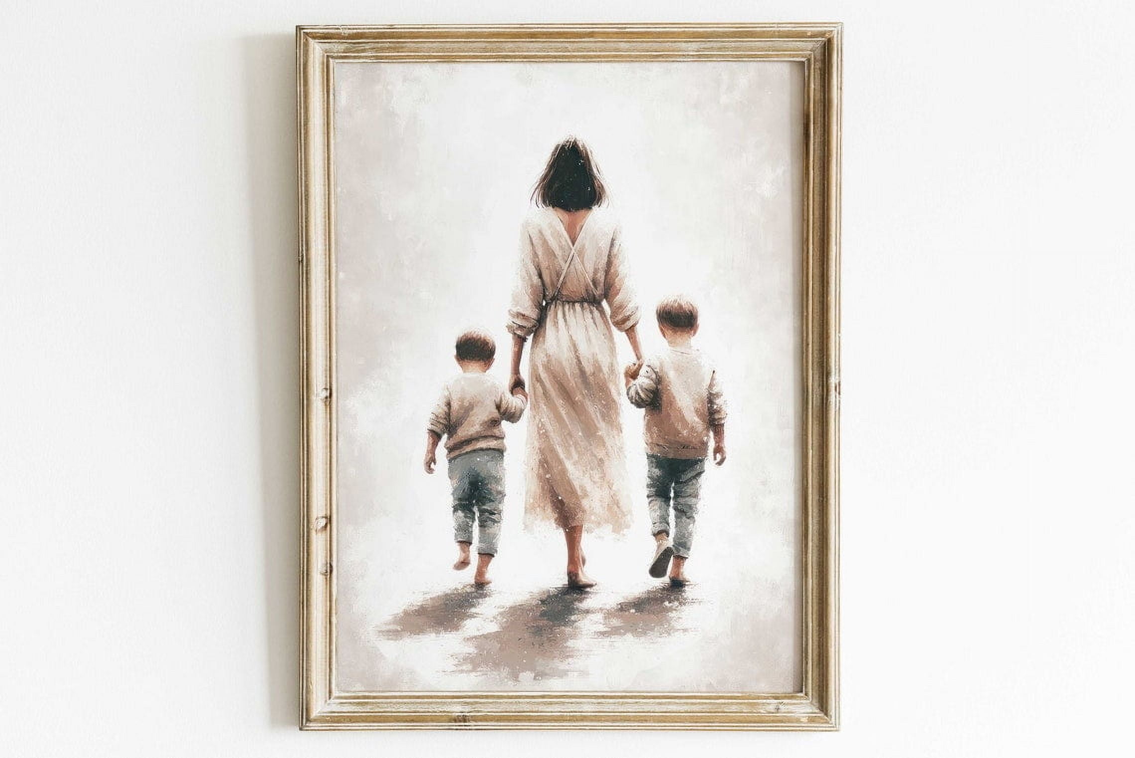 DOPAPRINT Mother And Sons Print, Two Sons, Brother Wall Art, Family ...