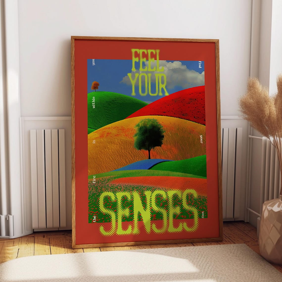 DOPAPRINT Motivational Tree Print Abstract Colorful Landscape Wall Art ...