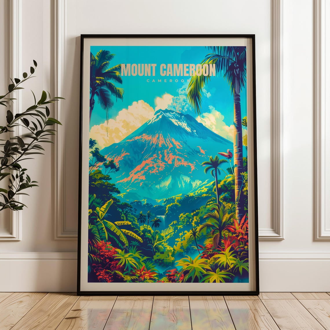 DOPAPRINT Mount Cameroon Travel Poster - Cameroon Wall Art Print ...