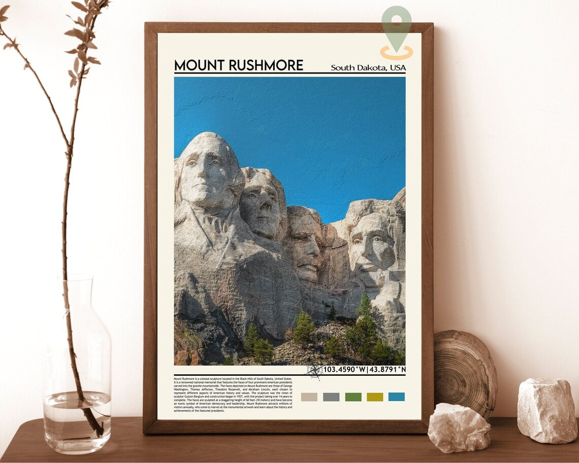 DOPAPRINT Mount Rushmore Print, Mount Rushmore Poster, Mount Rushmore Wall Art, Mount Rushmore ...