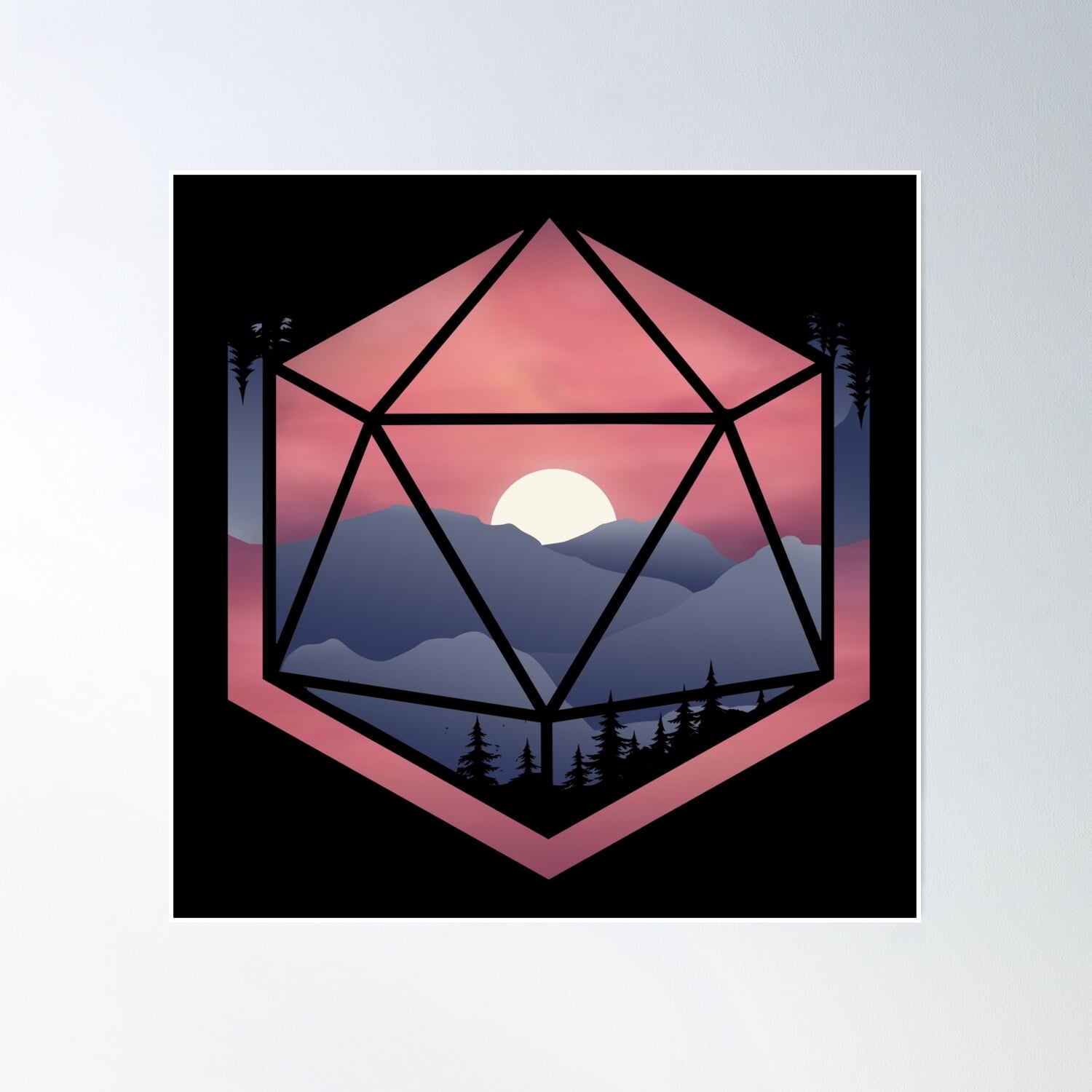 DOPAPRINT Mountain D20 - Dnd Dungeons & Dragons D&D Poster Wall Art NO ...