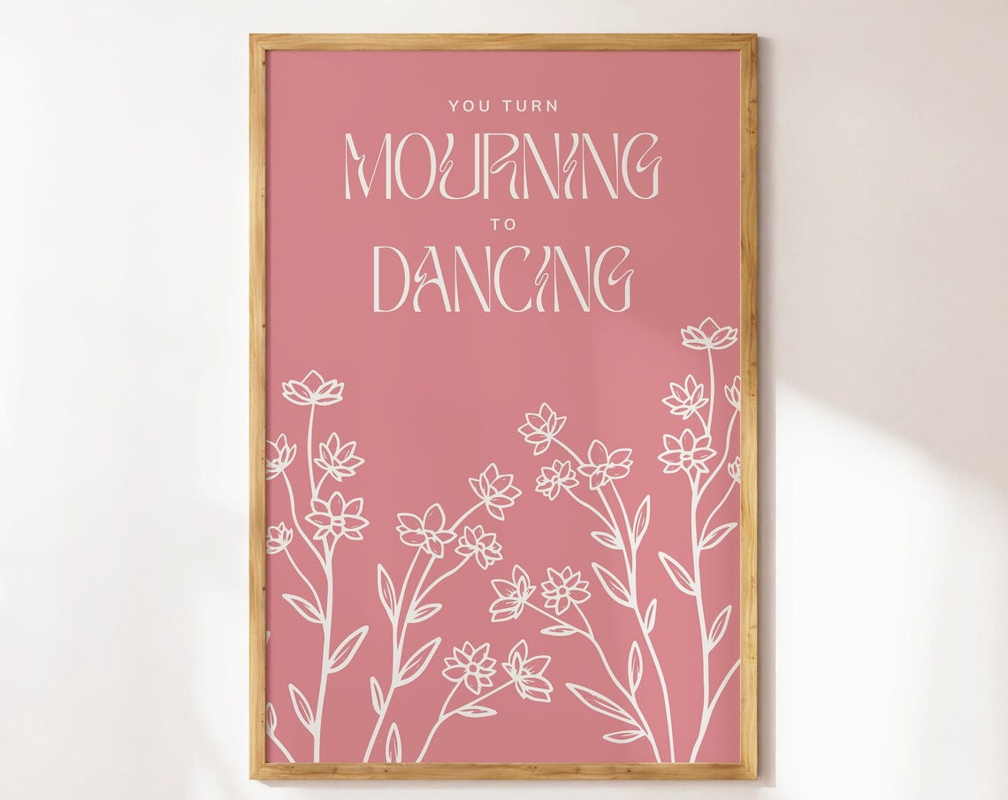 DOPAPRINT Mourning To Dancing Flower Pattern Christian Wall Art ...