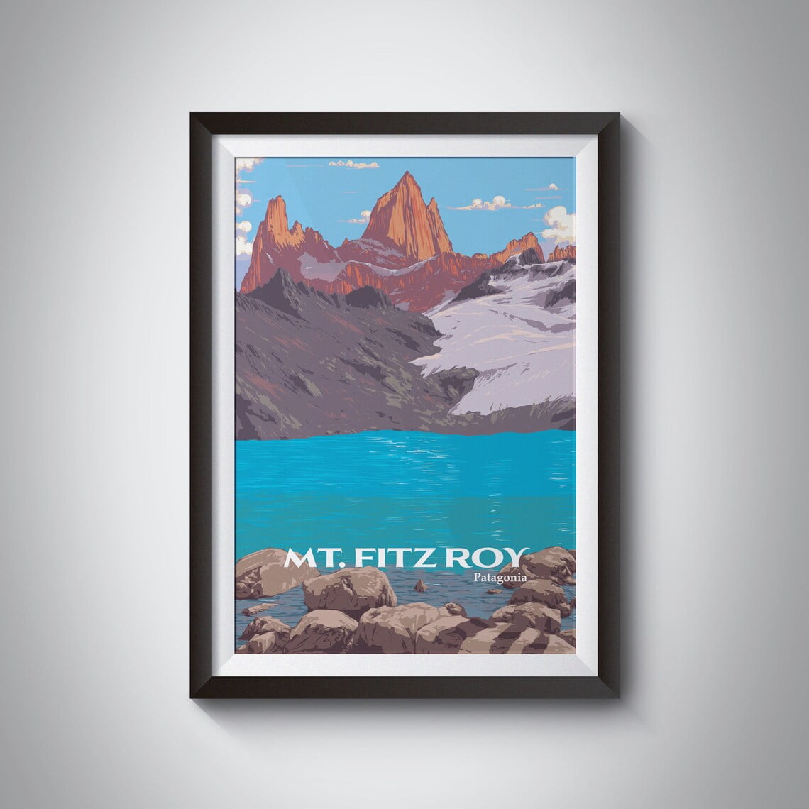 DOPAPRINT Mt Fitz Roy Travel Poster, Patagonia, South America, Chile ...