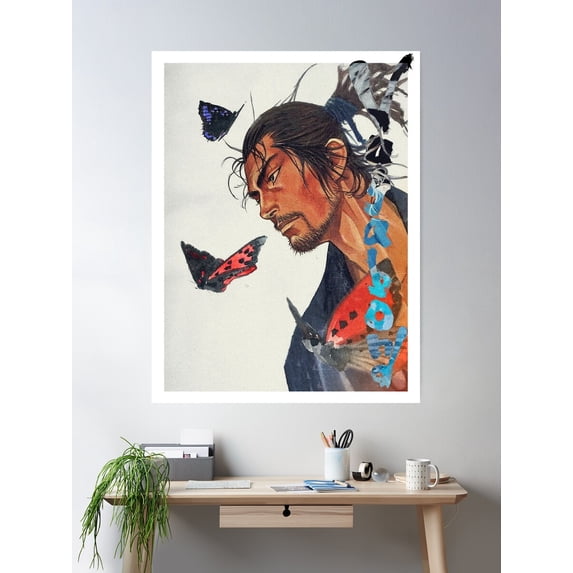 DOPAPRINT Musashi / Takezo 1 - White Poster Wall Art, Modern Wall Decor ...