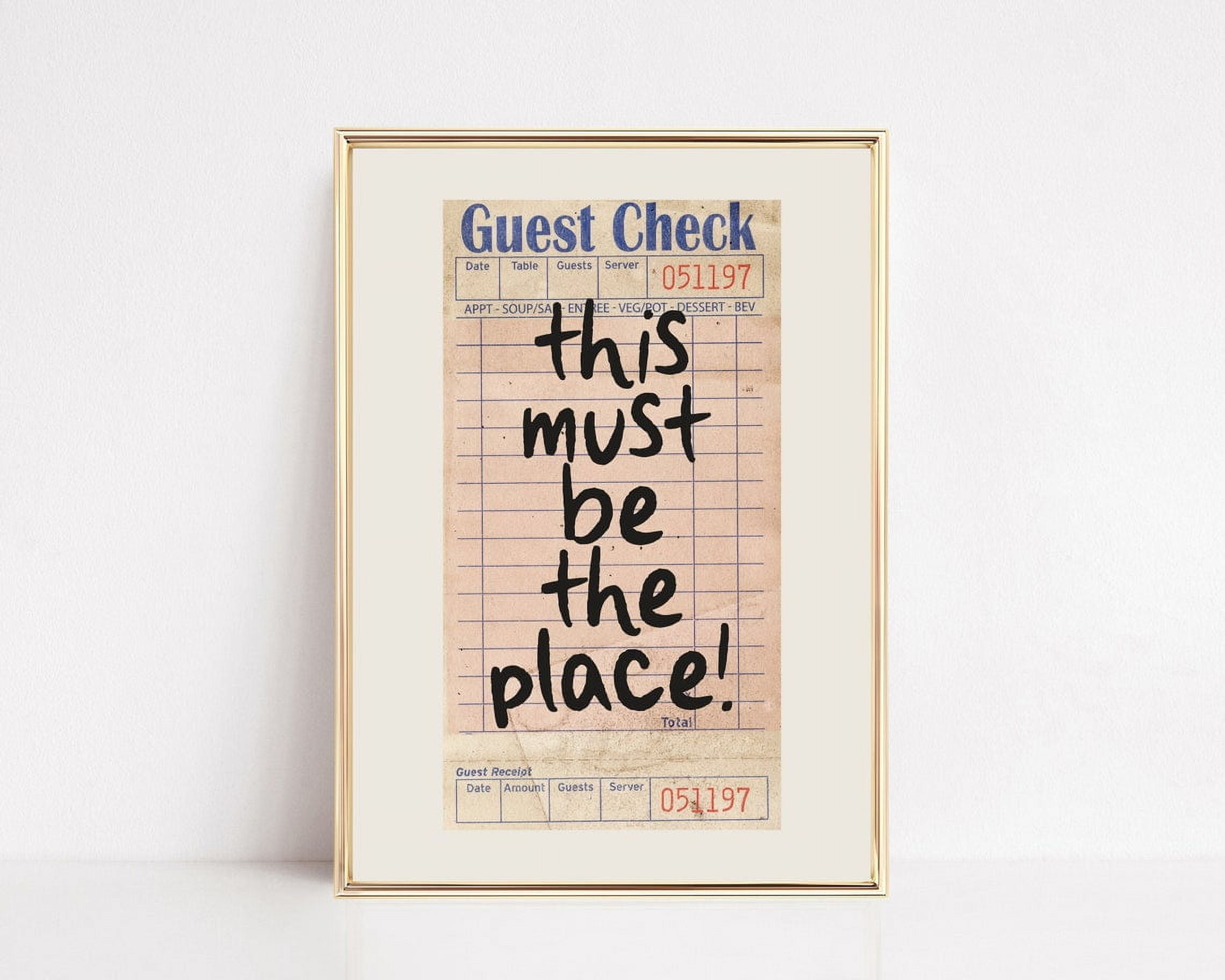 DOPAPRINT This Must Be The Place Print Guest Check Poster Cute Kitchen ...