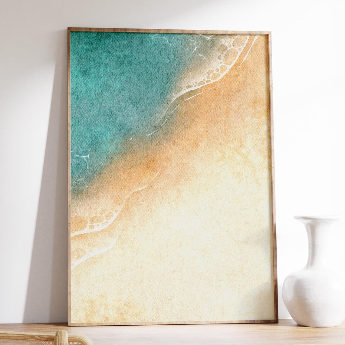 DOPAPRINT Muted Beach Modern Coastal Wall Art, Minimalist Beach Wall ...