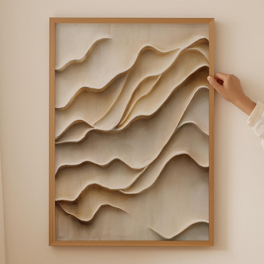 DOPAPRINT Natural beige Waves Japandi Wall Art, Wabi Sabi Poster, Large Japanese Print for ...