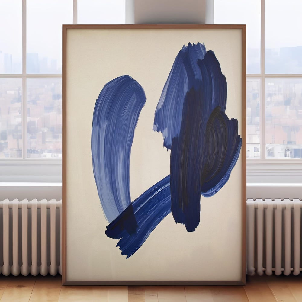 DOPAPRINT Navy wall art, Navy abstract art, minimalist blue painting ...