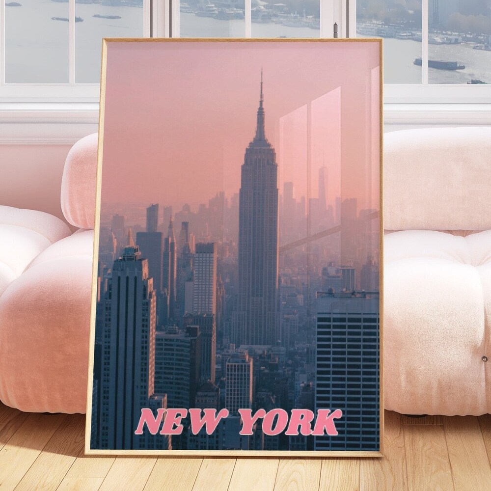 DOPAPRINT New York City Travel Print, Art Download, Pink Ny Travel ...