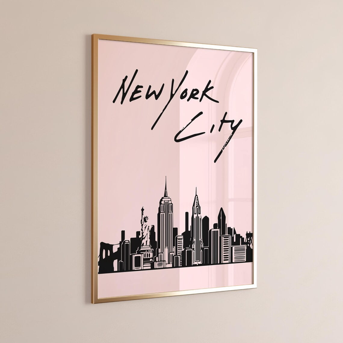 DOPAPRINT New York City Wall Art, Nyc Print Poster, Pink Ny Print ...
