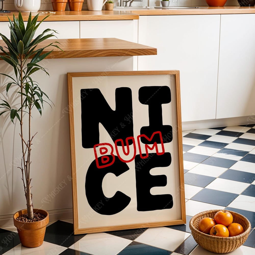 DOPAPRINT, Nice Bum Art Print, Bathroom Wall Art, Funny Wall Art ...