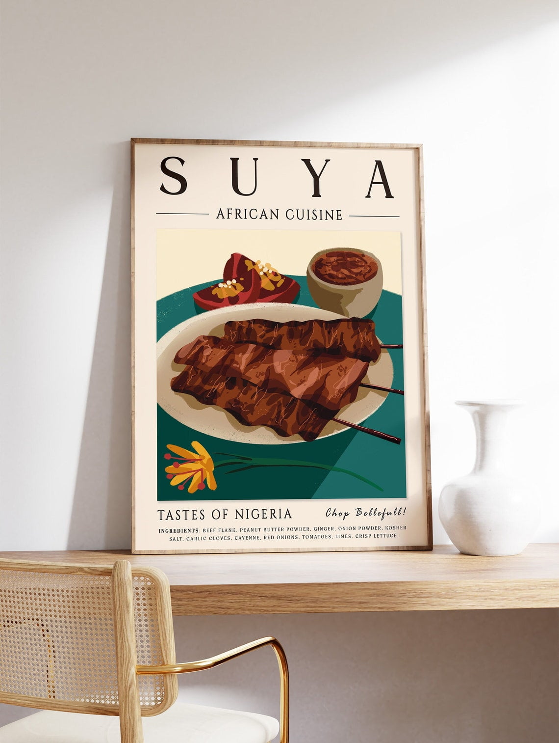 DOPAPRINT Nigerian Food Poster, Suya Food Print, Travel Poster, Kitchen ...