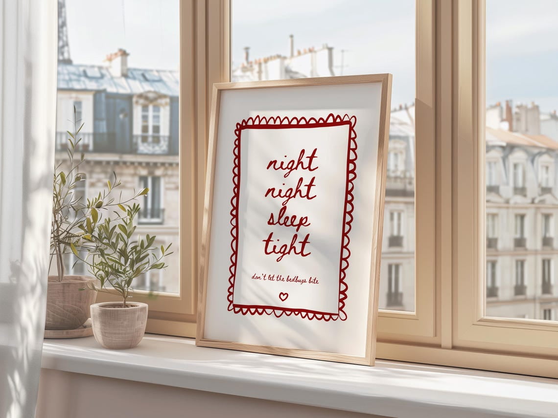 DOPAPRINT Night Night Sleep Tight Print / Fun Bedroom Prints, Stay In ...