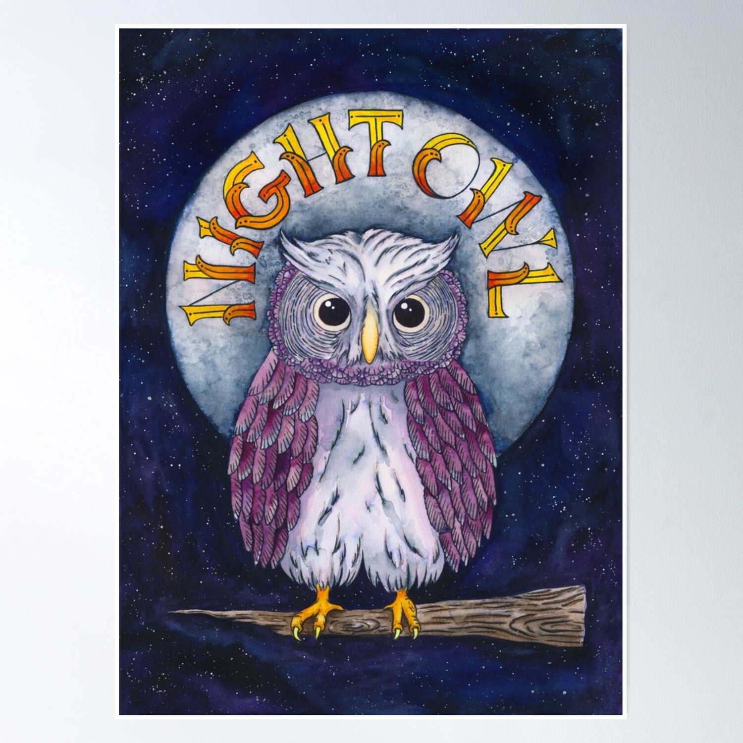 DOPAPRINT Night Owl Poster Wall Art, Modern Wall Decor NO FRAMED POSTER ...