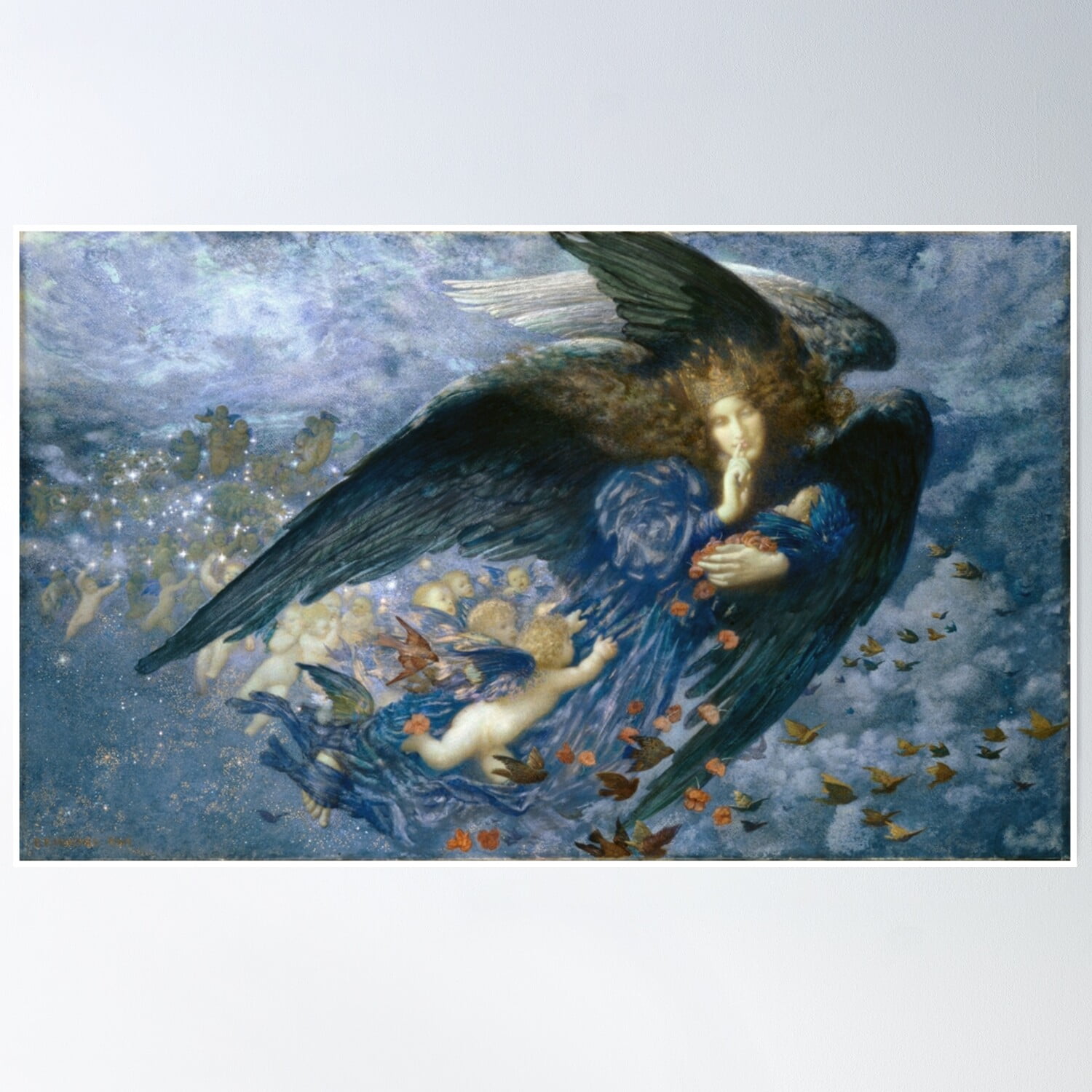 DOPAPRINT Night With Her Train Of Stars Edward Robert Hughes Poster ...