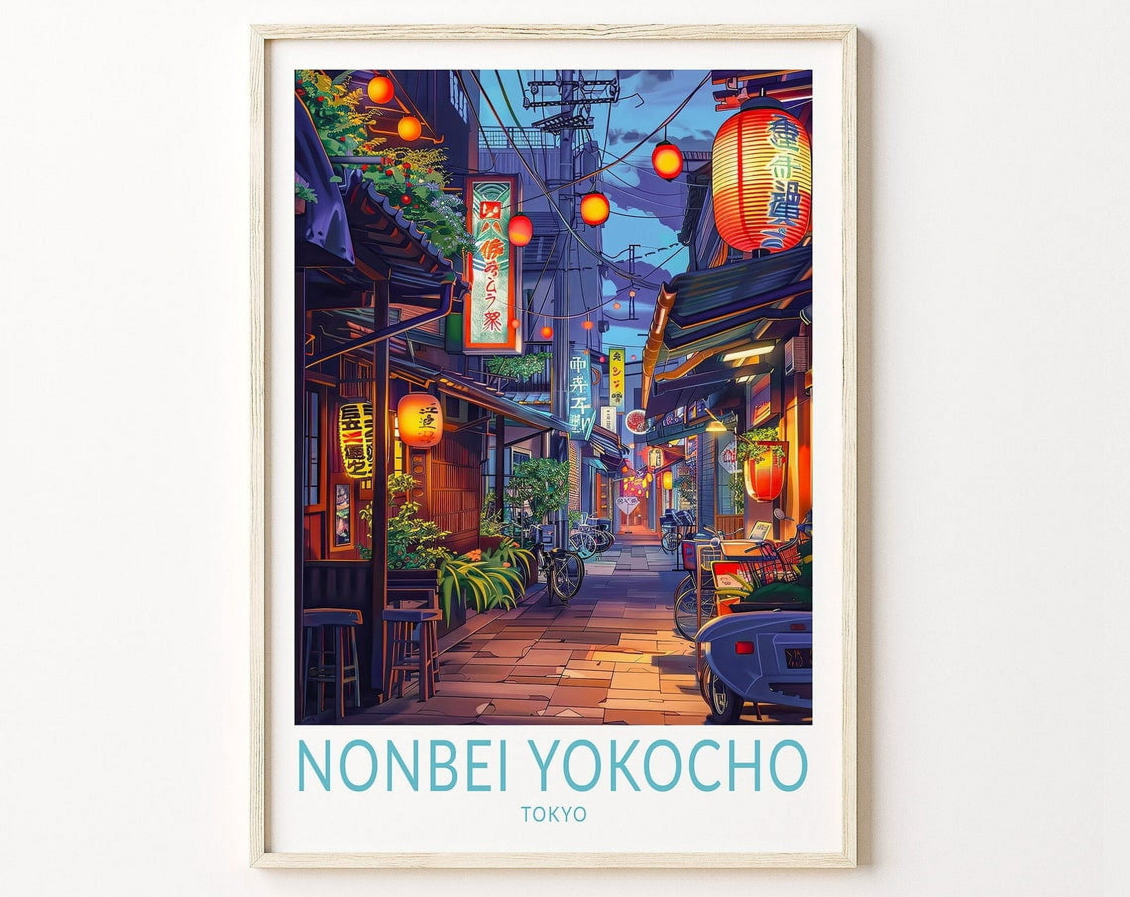 DOPAPRINT Nonbei Yokocho Travel Poster, Tokyo Wall Art Decor, Nonbei ...