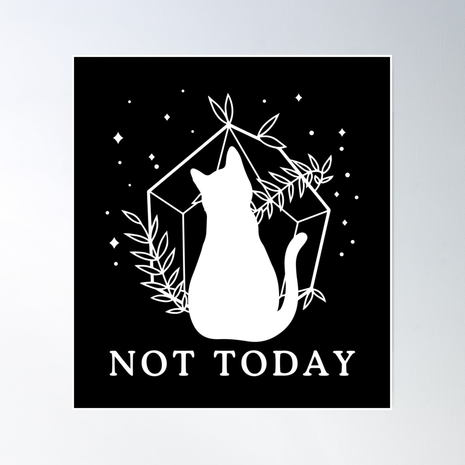 DOPAPRINT Not Today Cat Poster Wall Art, Modern Wall Decor NO FRAMED ...