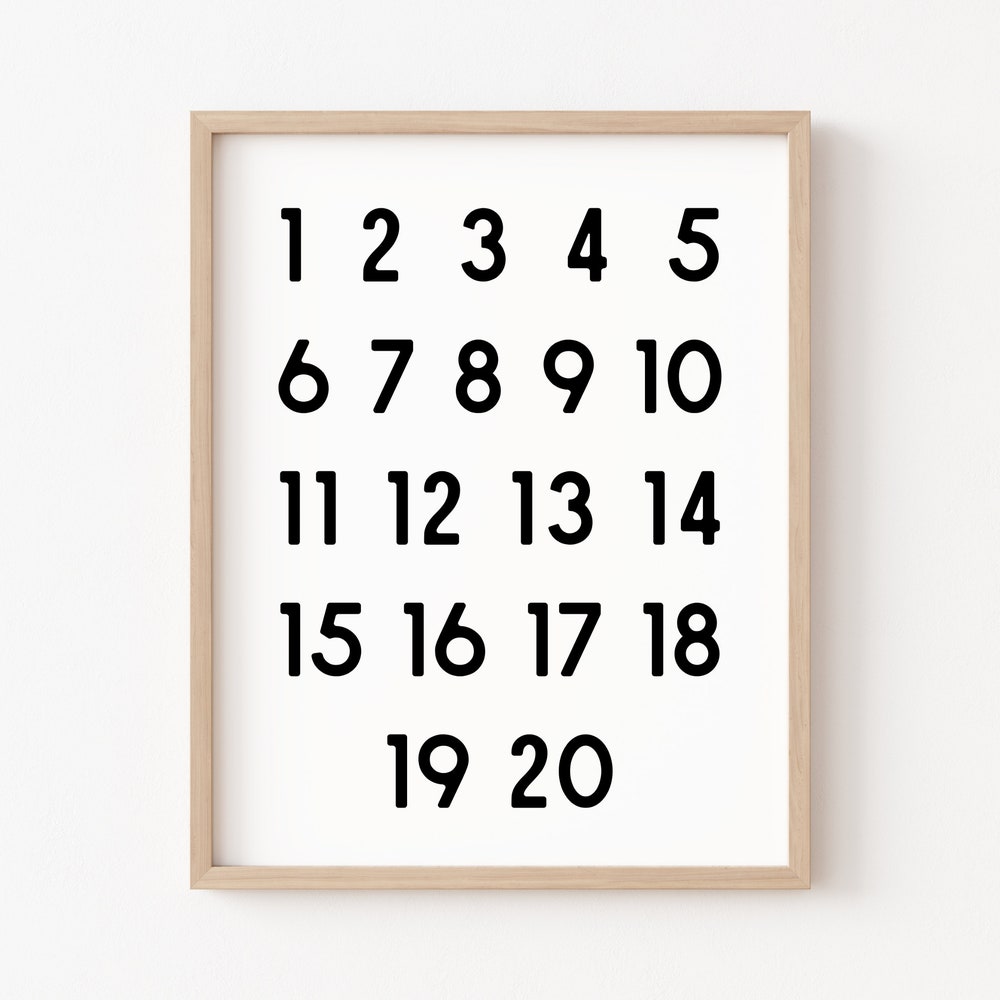 DOPAPRINT Number Poster 123 Print Black And White Numbers Neutral ...
