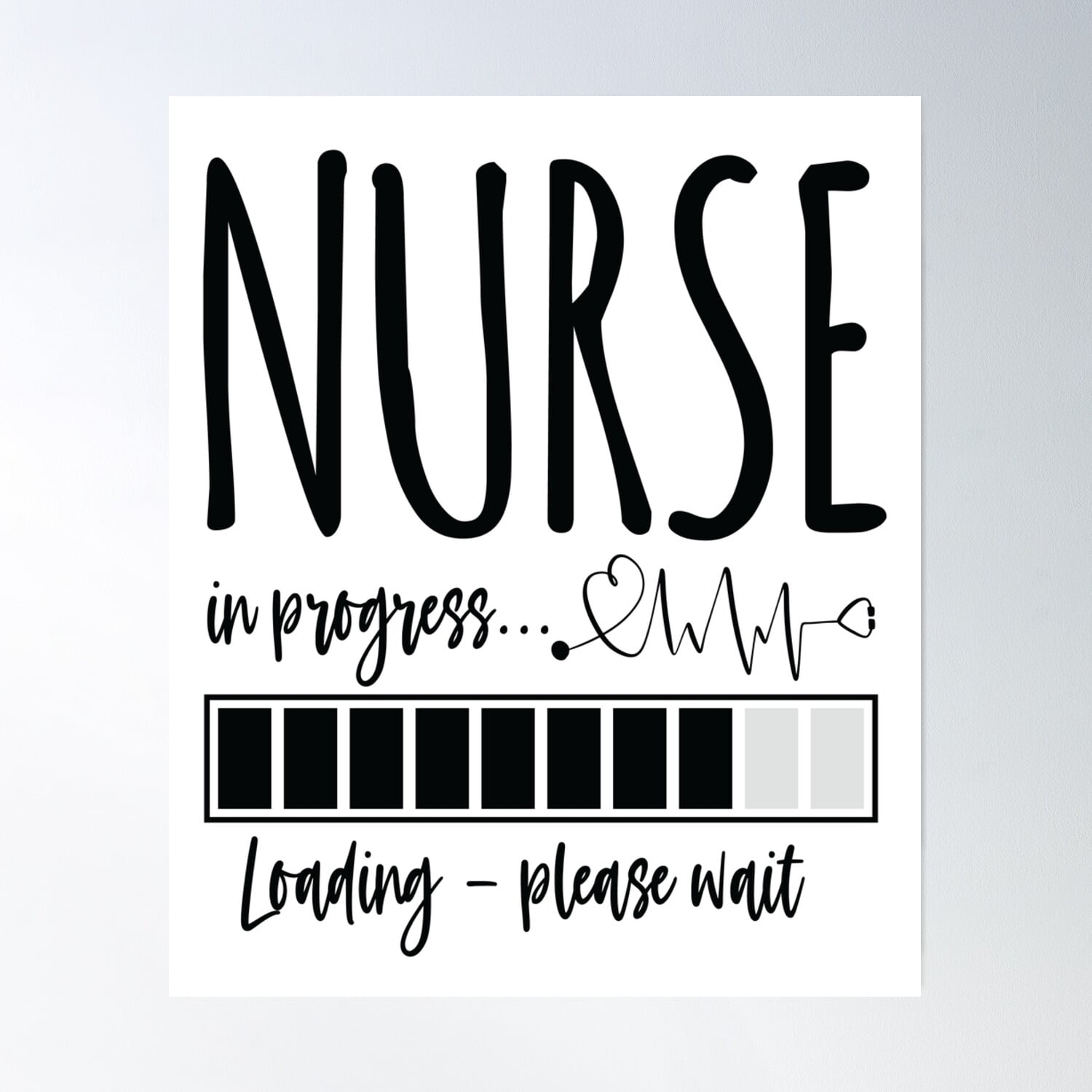 DOPAPRINT Nurse In Progress - Nursing Student Poster Wall Art, Modern ...