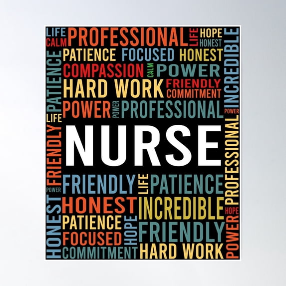 DOPAPRINT Nurse Saying: Nurse Words Gift Poster Wall Art, Modern Wall ...