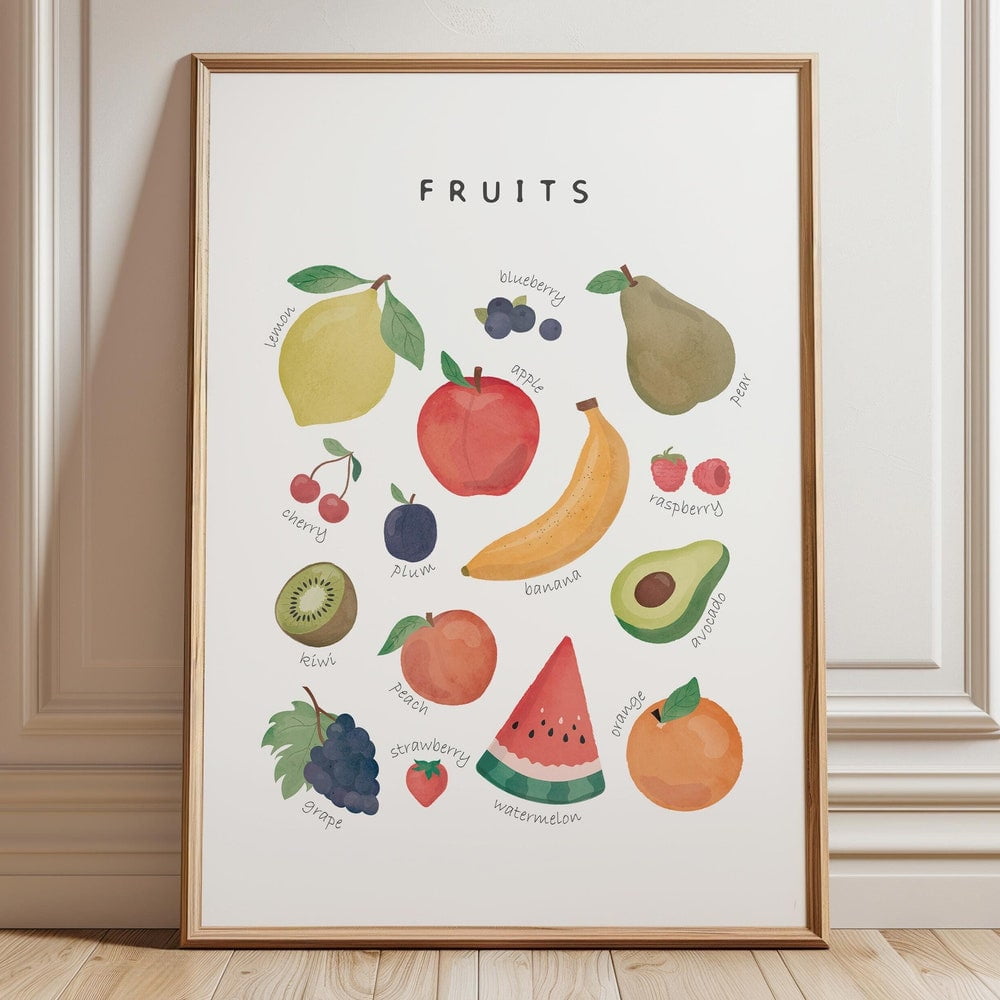 DOPAPRINT Nursery Fruit Poster, Educational Poster, Montessori Posters ...