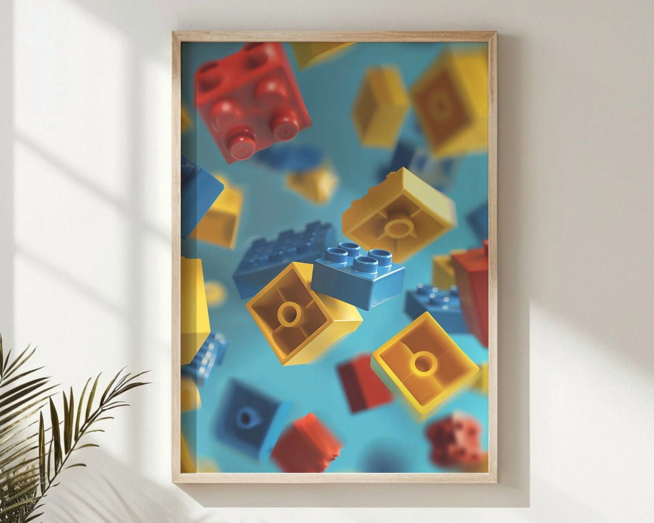 DOPAPRINT Nursery Wall Art, Colorful Building Blocks Print Kids Posters ...