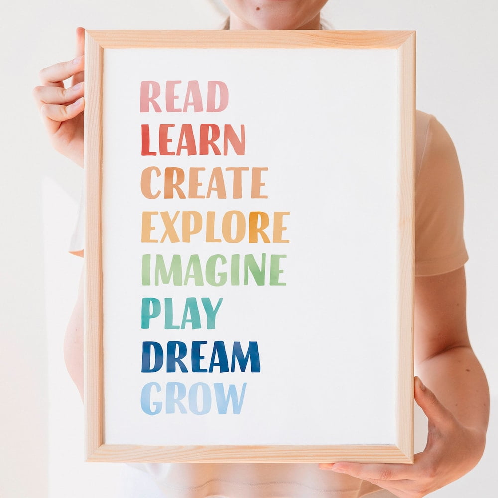 DOPAPRINT Nursery Wall Decor, Read Learn Create Explore, Playroom ...